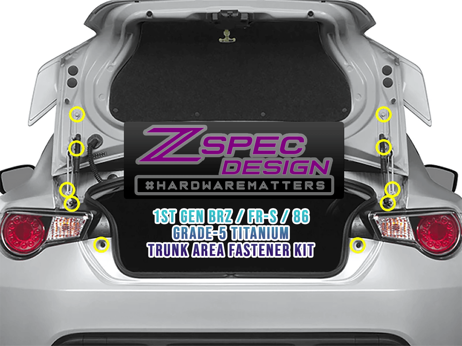 ZSPEC Trunk Dress Up Bolts® Kit for '13-21 Scion FRS, Subaru BRZ, Toyo ...